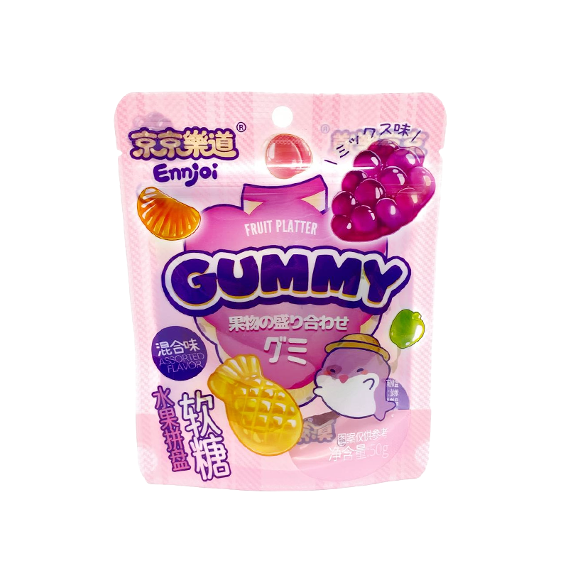 Конфета желейная Ennjoi в форме фруктов со вкусом фруктового ассорти 50 г, Китай