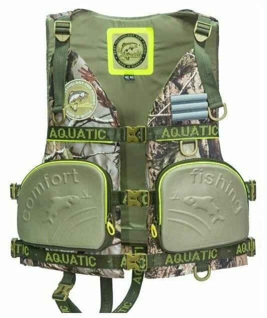 Жилет Aquatic ЖС-01, страховочный, КМФ, светоотражающие элементы, размер 52-54