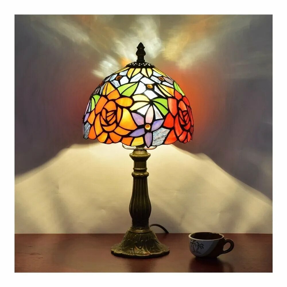 Европейская Тиффани, столовая, спальня, прикроватная настольная лампа 欧式蒂芙尼餐厅卧室床头柜灯
