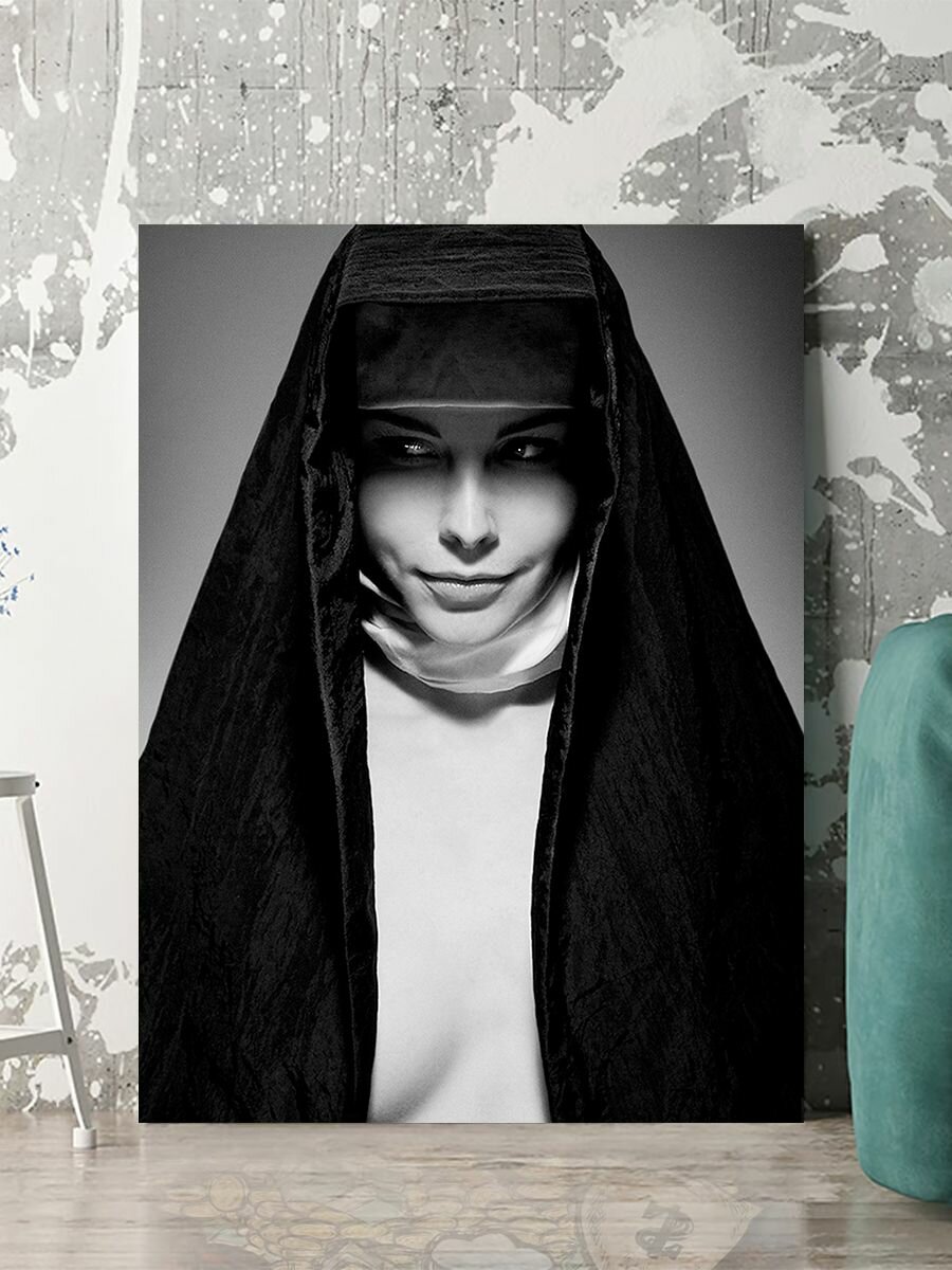 Картина на стену для интерьера - "Современное искусство, черно-белая эстетика, девушка", 30х40 см.
