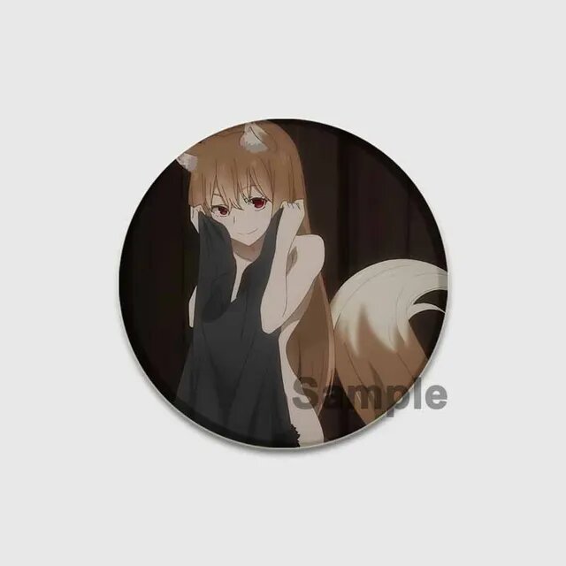 Круглые заколки на пуговицах в стиле аниме «Сприции и волк», милая интересная брошь с персонажем для украшения рюкзака, одежды, модные подарки