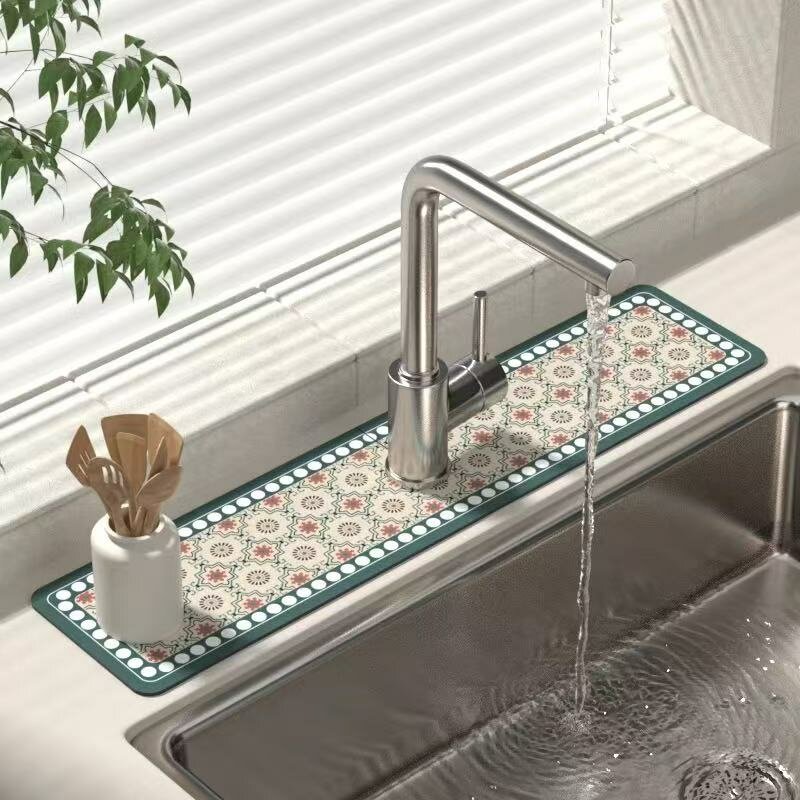 Технологичный тканевый впитывающий коврик для раковины 60cm*10cm Перфорированный