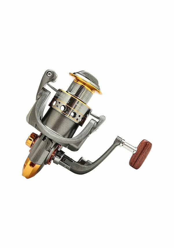 13-осевая полностью металлическая катушка для морской рыбалки, тяговое усилие 8 кг, модель 4000, серо-золотой цвет