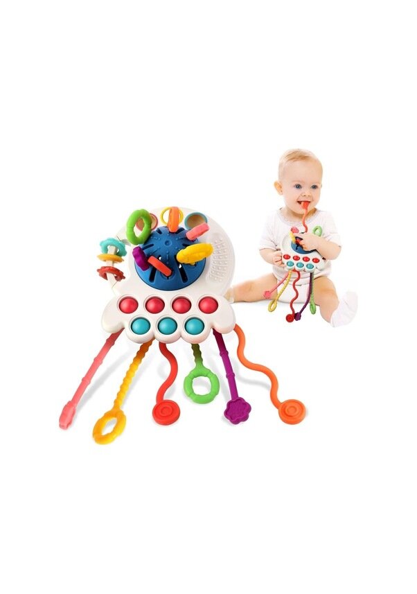 Игрушки Монтессори для детей 1 года, сенсорные игрушки для малышей, верёвочка из пищевого силикона, игрушки для развития мелкой моторики, игрушки для путешествий, игрушки для малышей