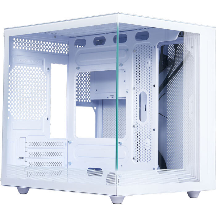 Корпус компьютерный MiniTower mATX-ITX Defender NovaCube сталь+стекло без Б/П без вентилятора 120мм - белый