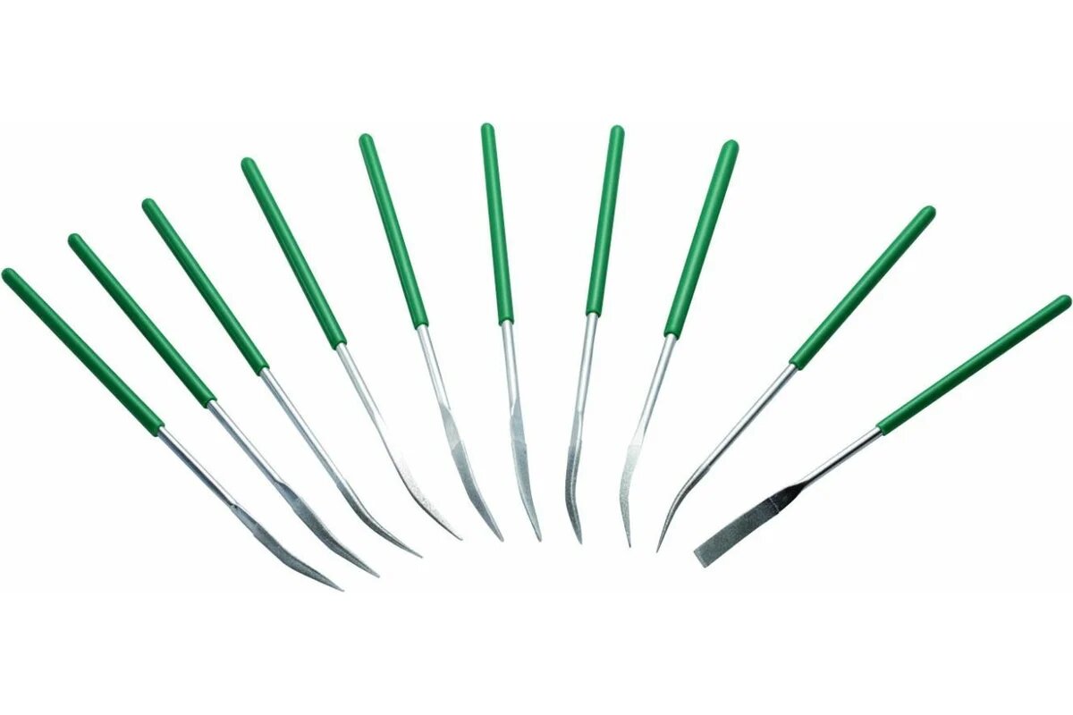 Sata 03805 Набор алмазных надфилей 10 штразные виды и сечения, изогнутые для обработки