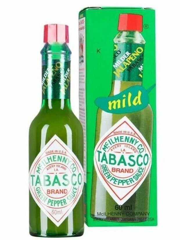 Соус Tabasco Табаско фирменный перечный зелёный Халапеньо 60 мл ст/бут