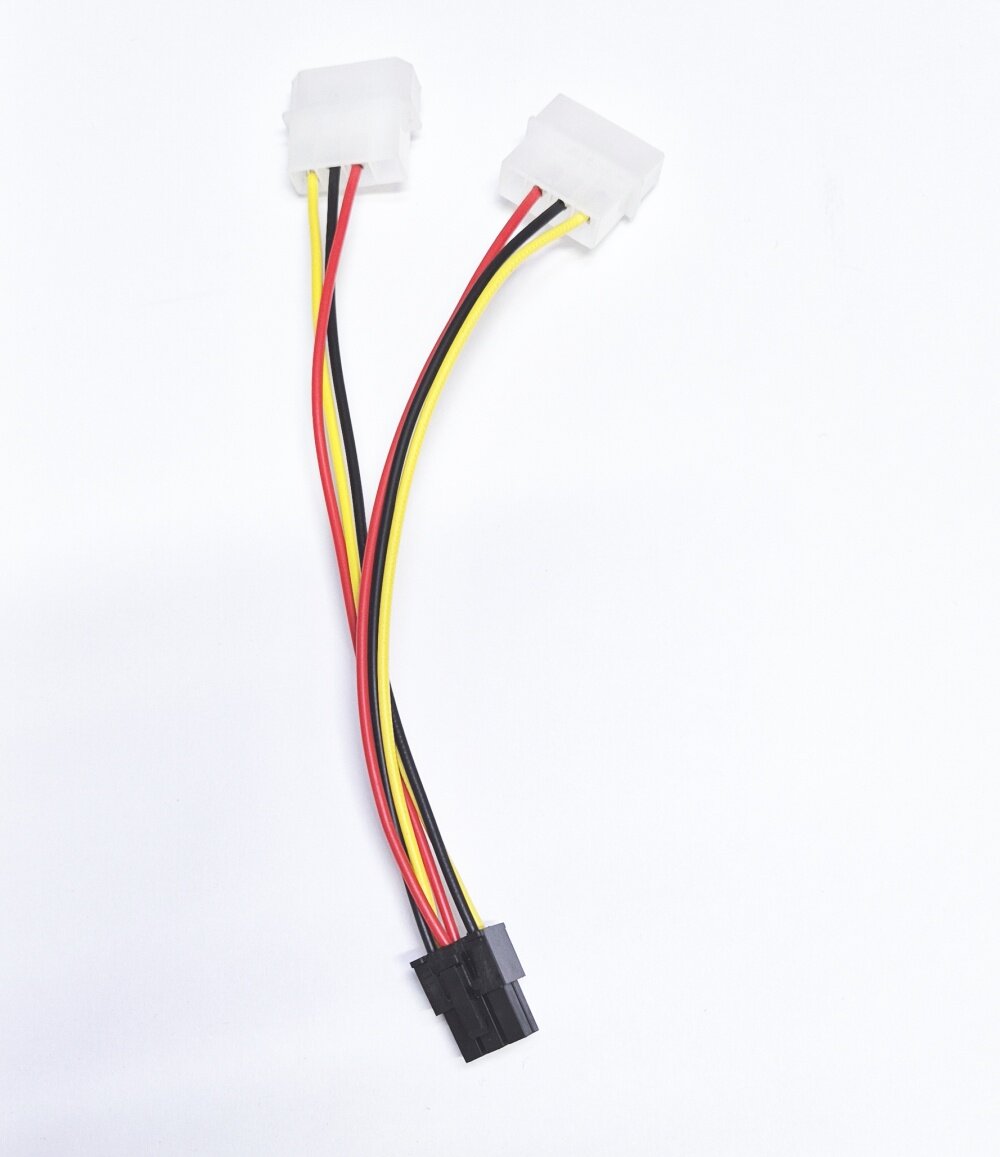 Переходник Generic Molex 2x4 pin на 6 pin PCI-E VGA для питания видеокарты кабель питания
