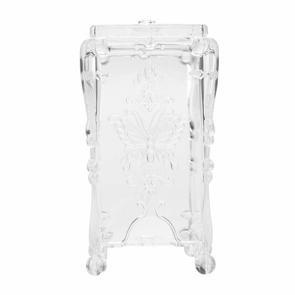 Коробка для хранения косметических ватных дисков, прозрачная косметическая коробка для инструментов с держателем ватных дисков для маникюрных салфеток