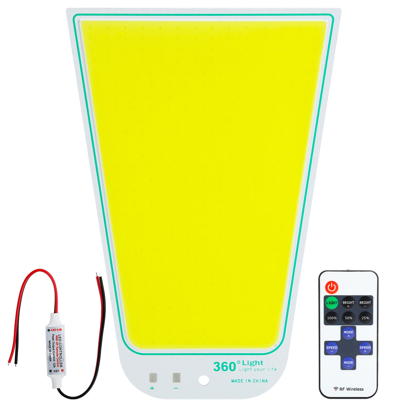 Световая панель COB LED 200x140 мм, 70W, пульт, белый свет