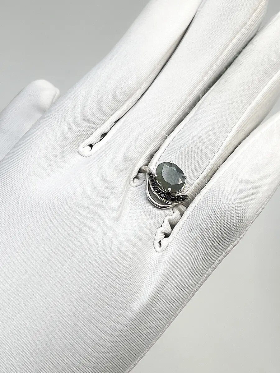 Кольцо, серебро, 925 проба, родирование, шпинель, александрит