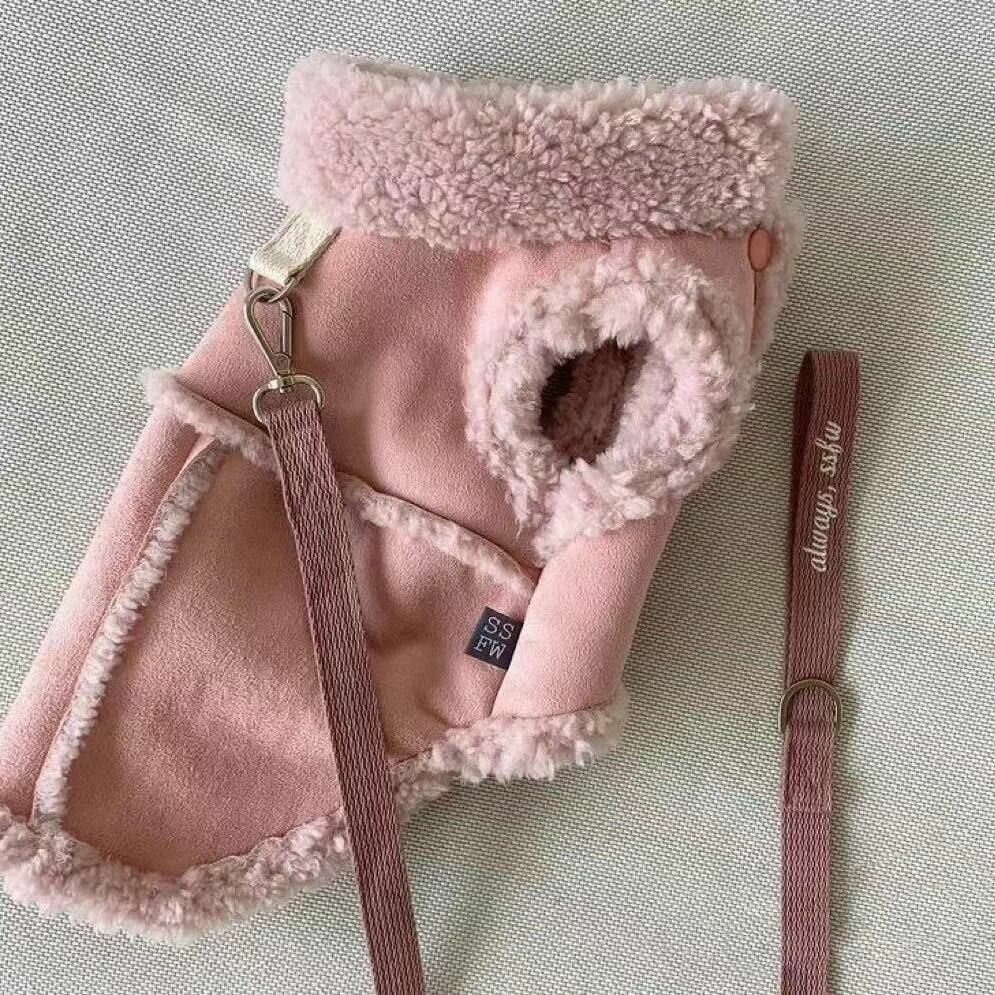 Куртка-жилет для собак мелких и средних пород, зимняя, M, розовый