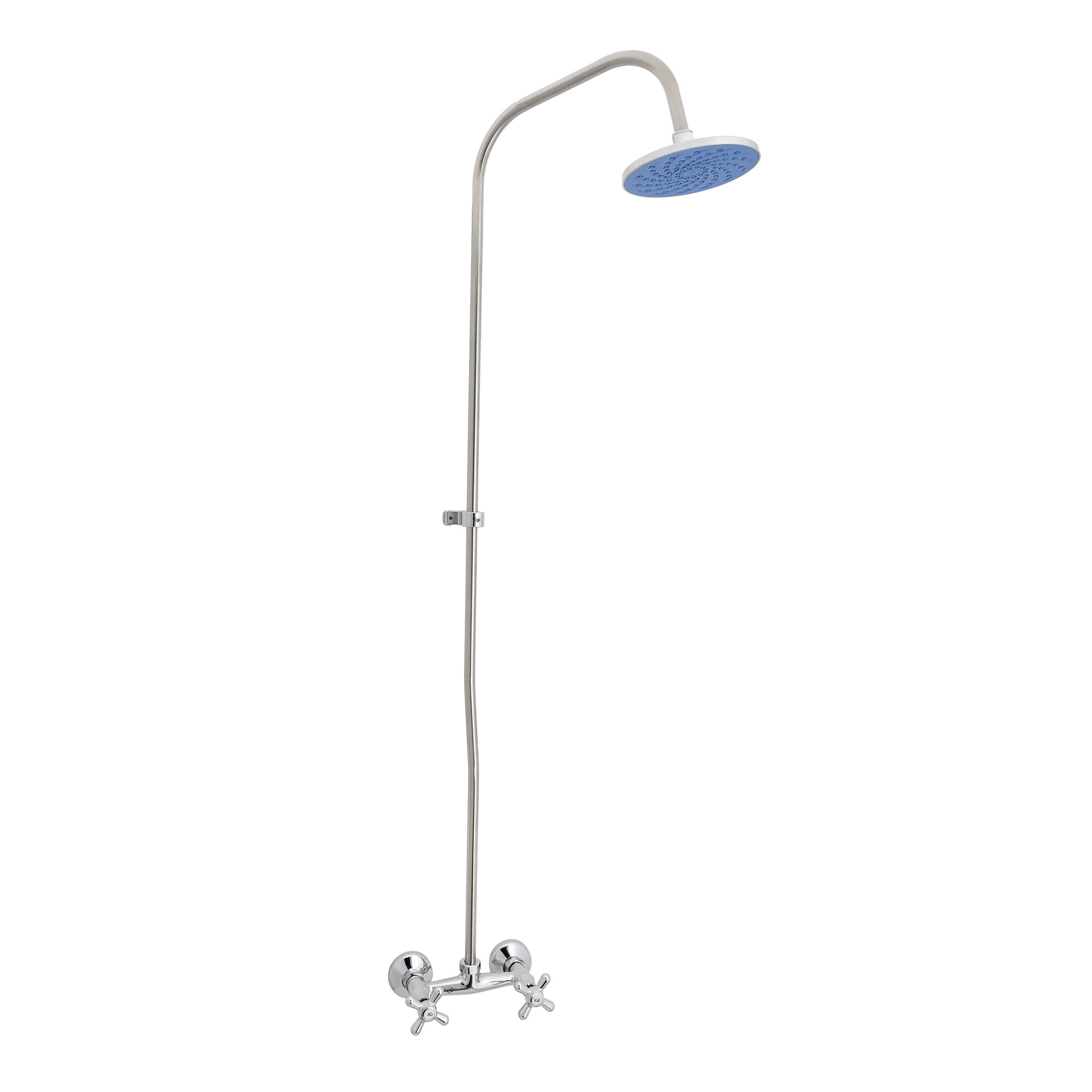 Смеситель для душа Славен СЛ-ДВ-О32, со стационарной пластиковой душевой сеткой, двуручный