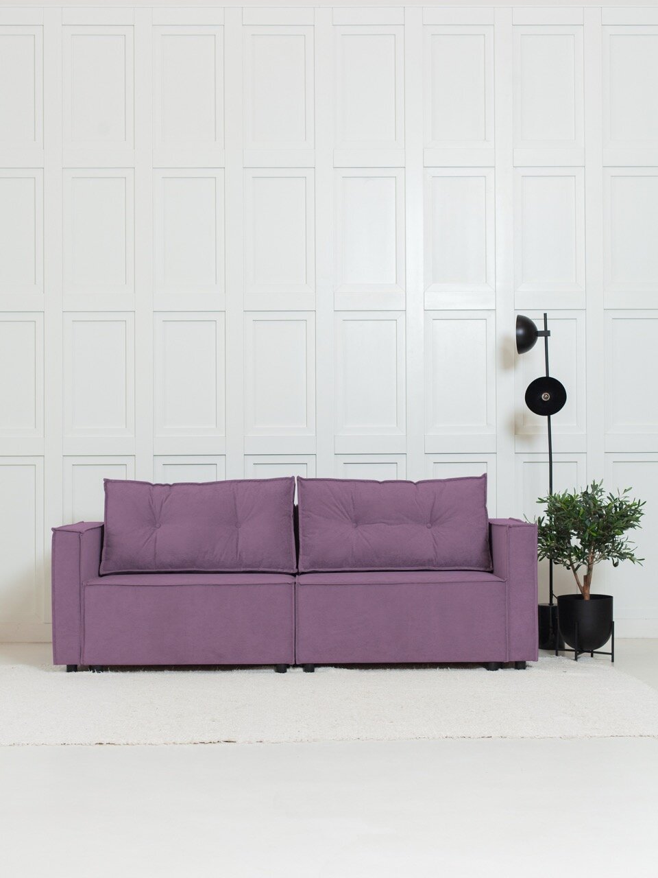 Диван CITYHD Цюрих Про, сиреневый, раскладной, двуспальный, еврокнижка, с ящиком