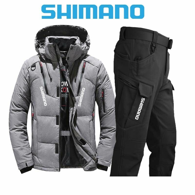 Shimano Зимний водонепроницаемый рыболовный костюм Shimano 2024, лыжный пуховик и альпинистский