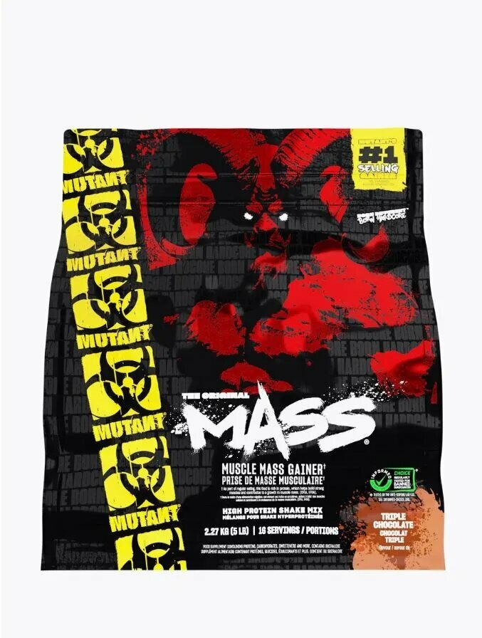 Гейнер Mutant Mass, 2270 г, тройной шоколад