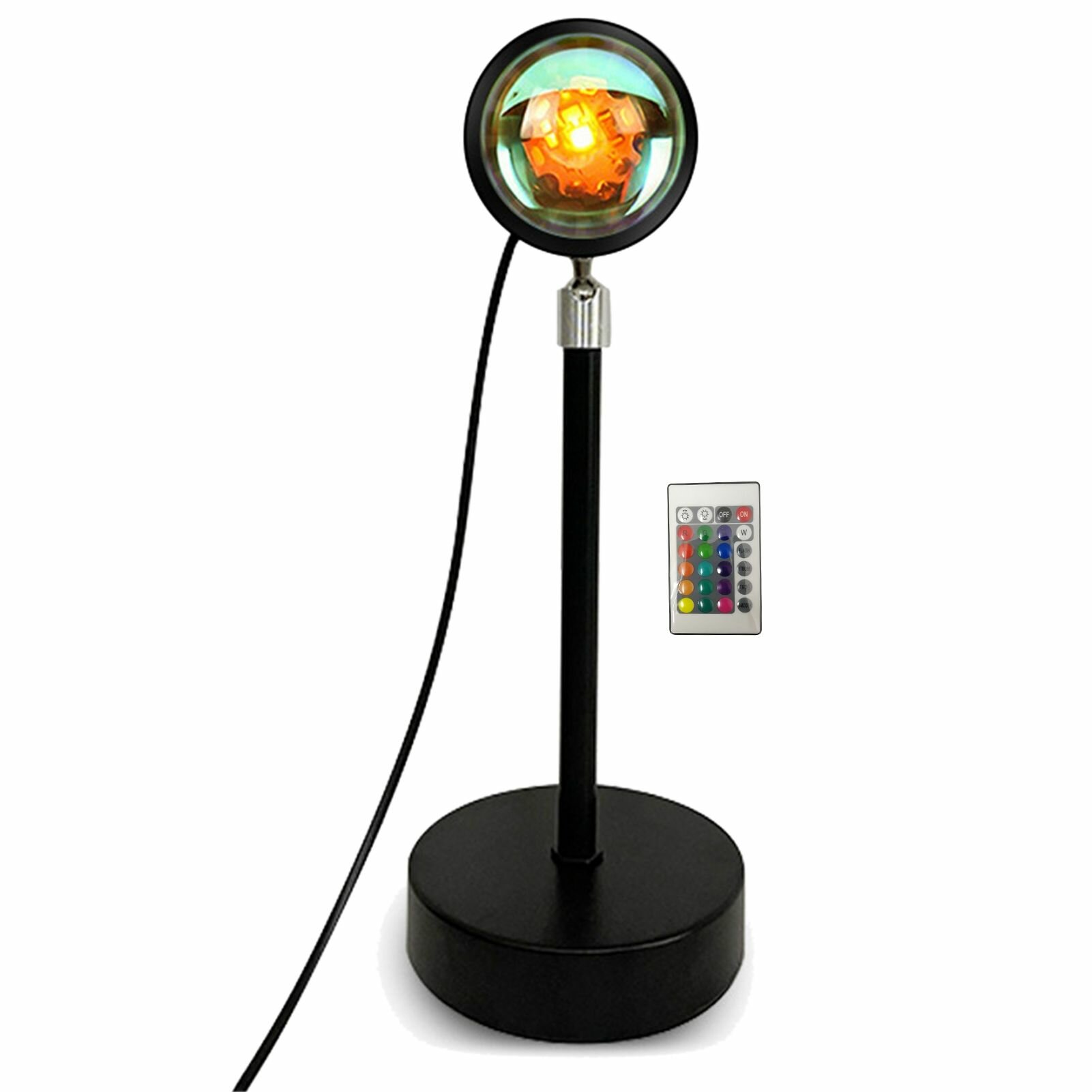 16-цветная лампа для проектора, вращающаяся на 180 светодиодная RGB-подсветка с пультом дистанционного управления для украшения спальни, 16 цветовых режимов, энергоэффективность