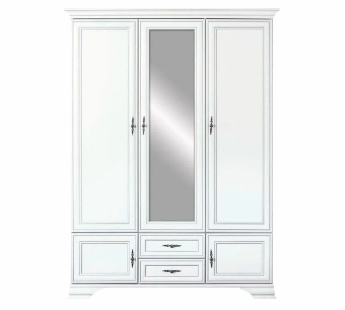 Шкаф с зеркалом БРВ-Мебель Kentaki SZF5D2S, 216 x 60 x 160 см, цвет: белый