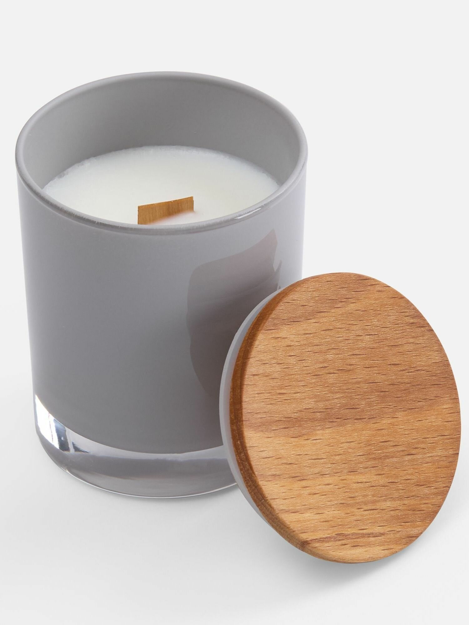 Свеча ароматическая восковая в стекле, 30 ч, Savor Flavor, кедр и вишневый сироп, серая, подарочная интерьерная