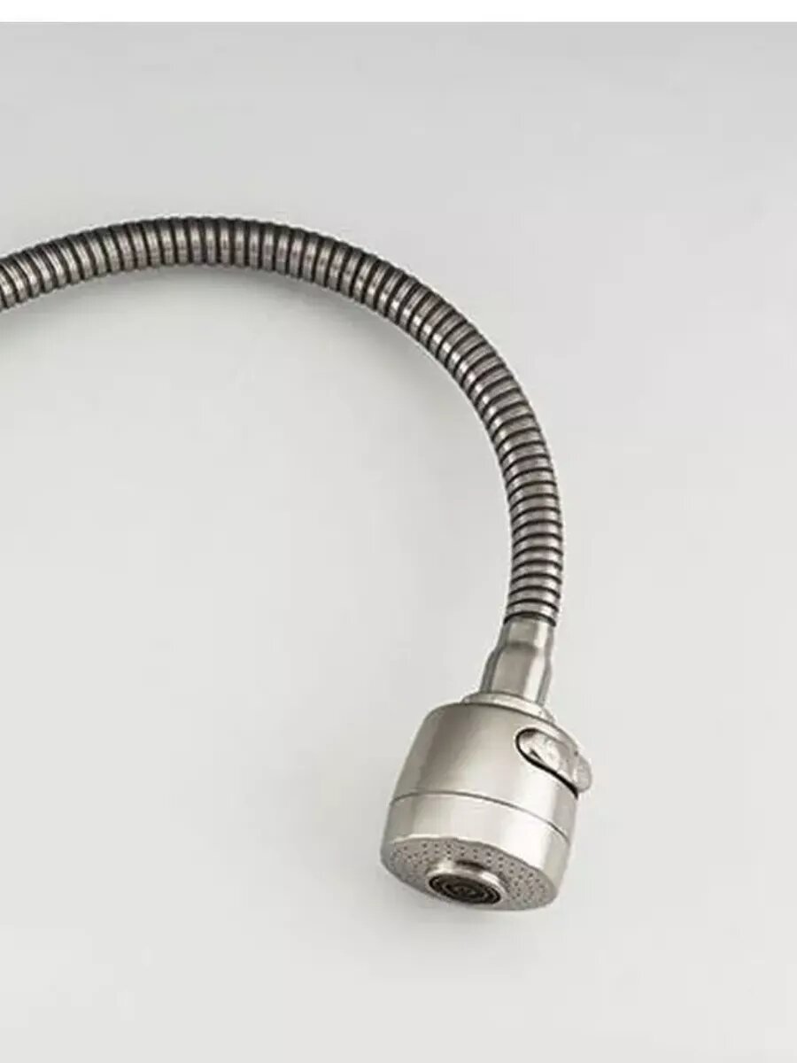 Излив для кухонного смесителя гибкий, Frap F7314, нержавеющий, поворотный, аэратор