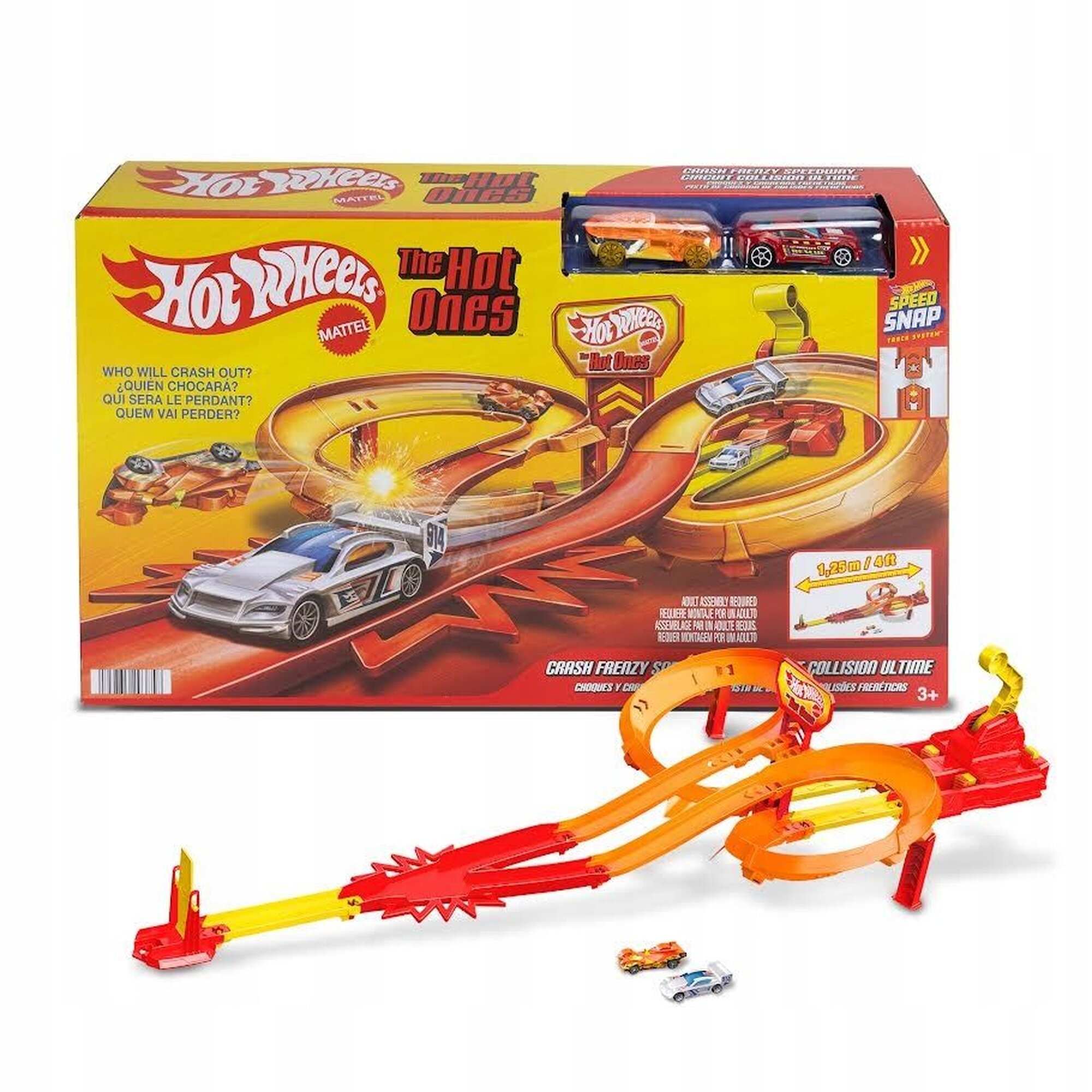 Игрушечный трек Hot Wheels Ones Rally Crash Race - Трасса для ралли и крушения + 2 машинки - Хот Вилс JFD11