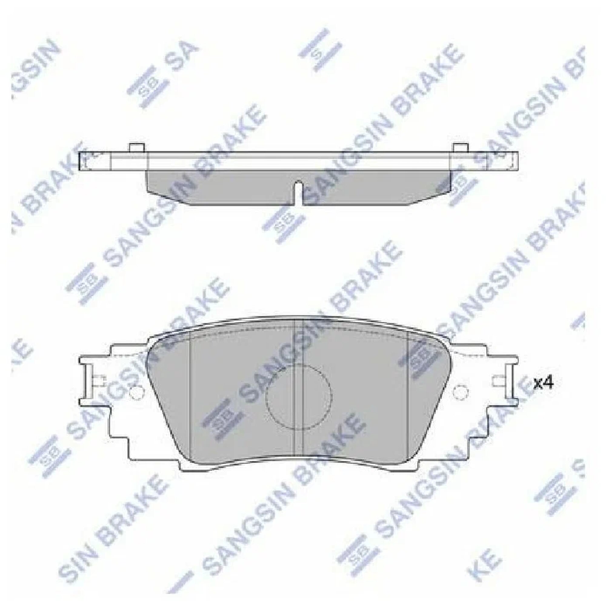 Колодки тормозные Sangsin Brake SP4309, для TOYOTA CAMRY, задние, дисковые, синие