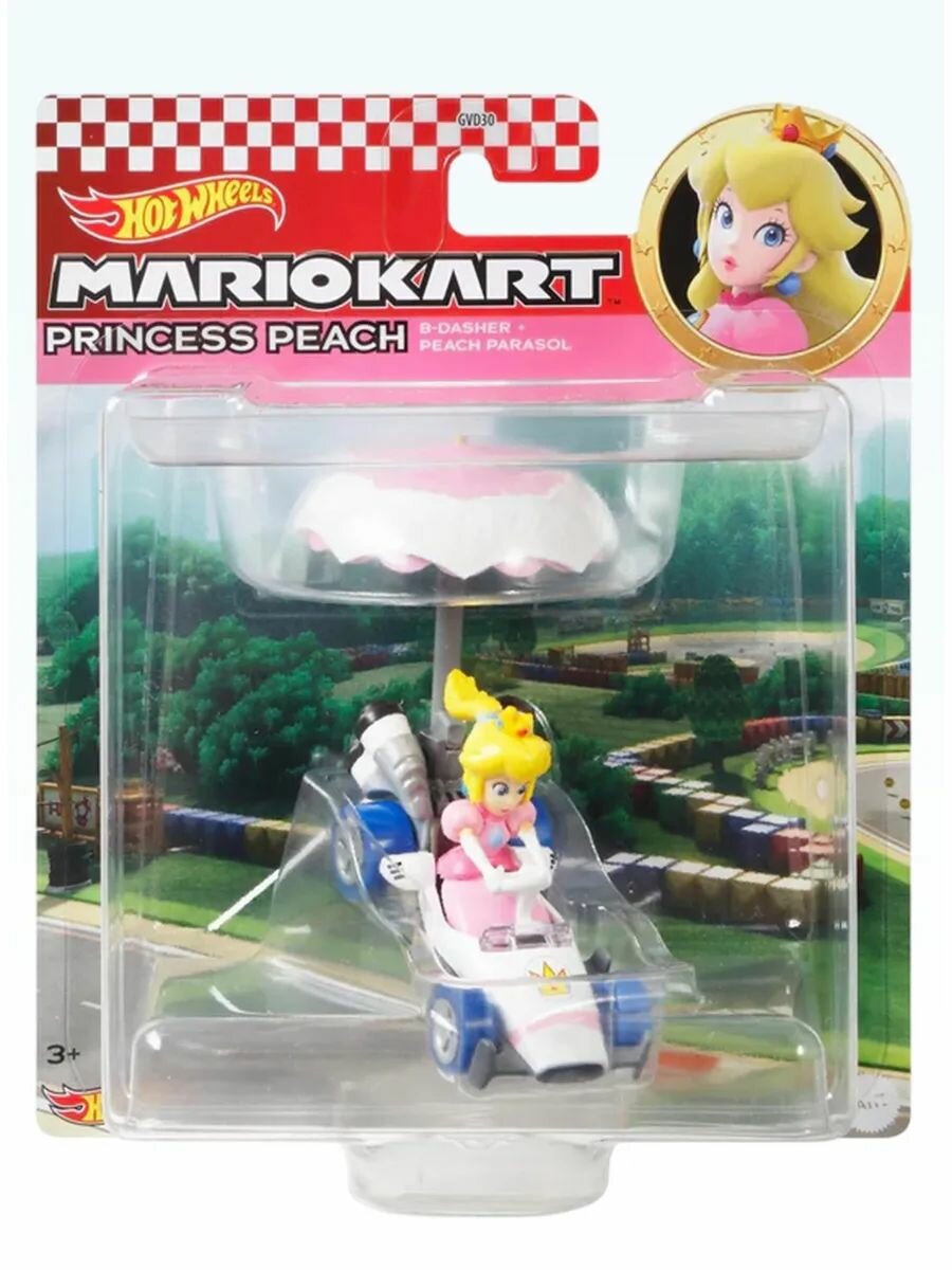 GVD36 Hot Wheels Mariokart машинка металлическая игрушка коллекционная масштабная модель тематическая Princess Peach