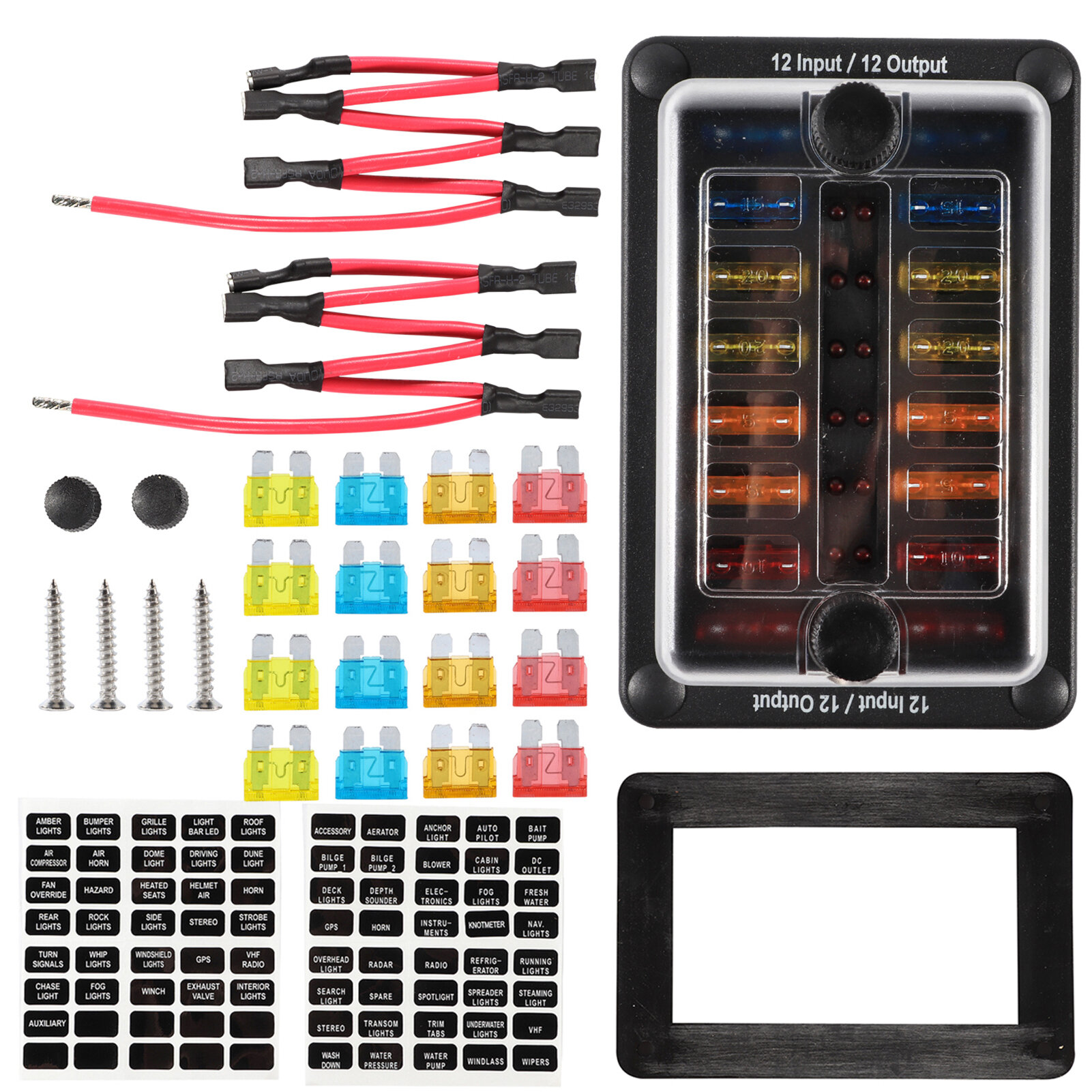 12-контактный блок предохранителей с предупреждающим светодиодным индикатором