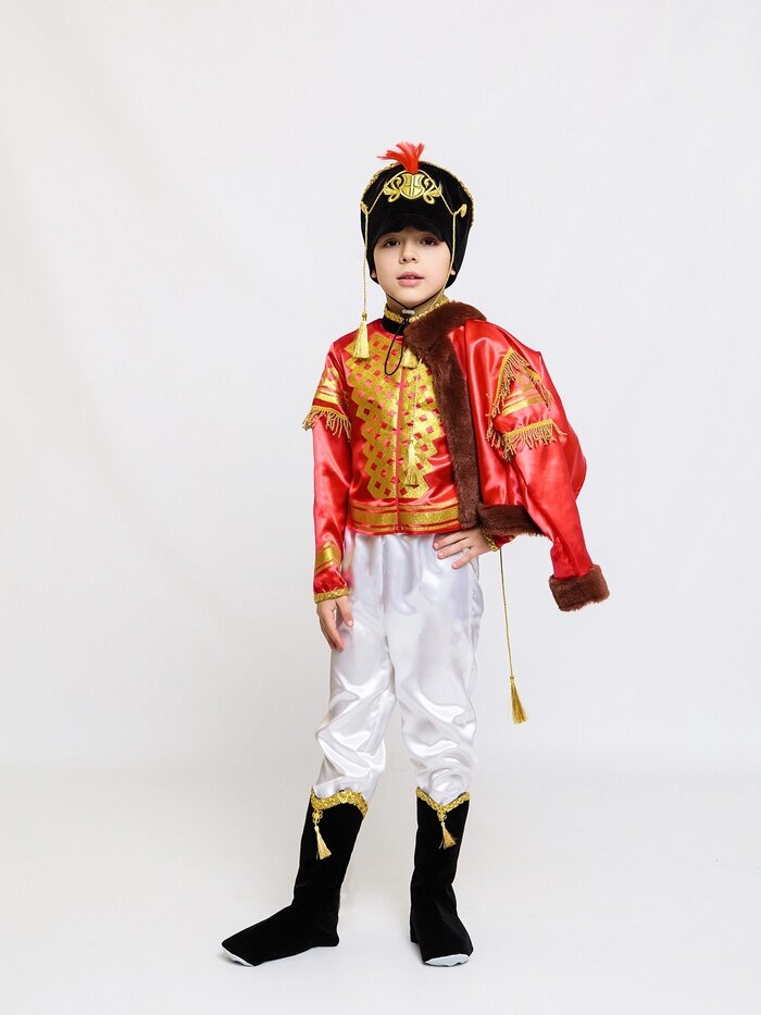 Карнавальный костюм детский «Гусар Парадный»: жакет, брюки, кивер
