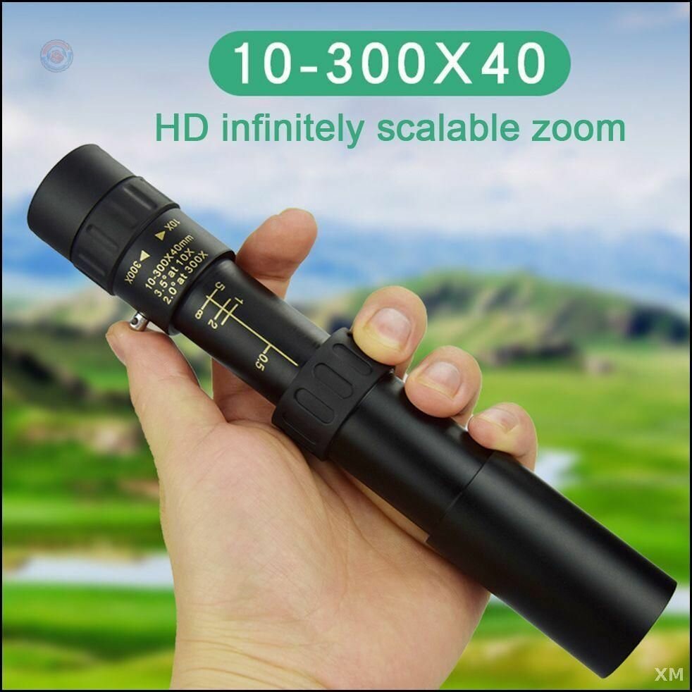 Военный бинокль с 10-300-кратным зумом, HD оптика, дальность до 5000 м, водонепроницаемый, с креплением для телефона и штативом