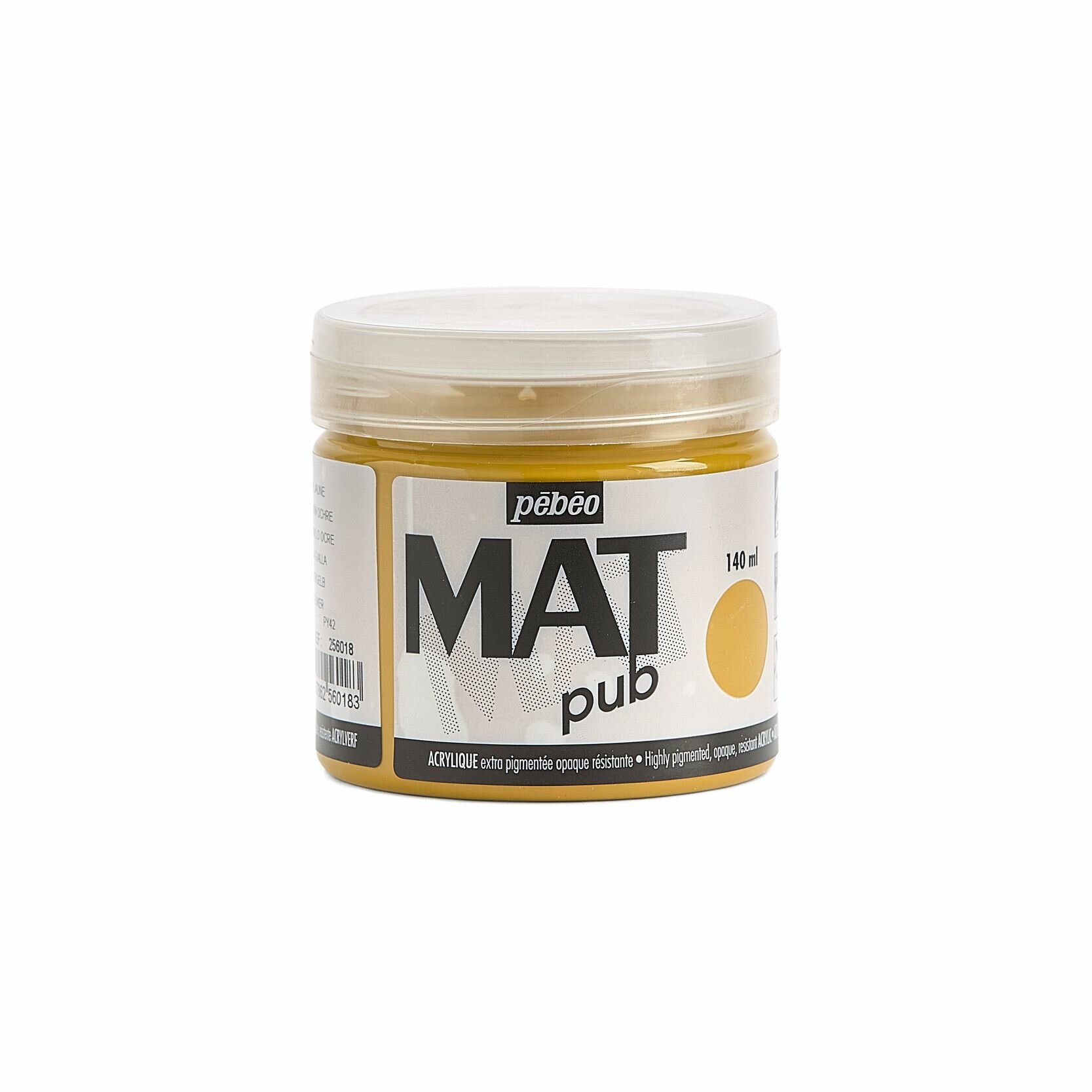 PEBEO Mat Pub краска акриловая, экстра матовая №1 140 мл, Охра, 256018