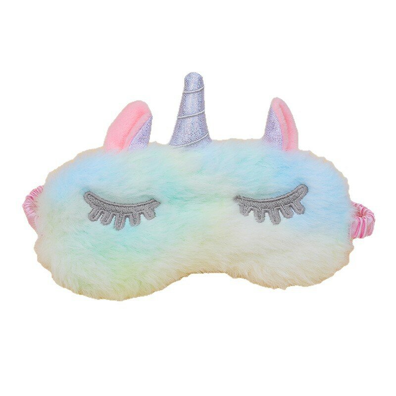 Милая маска для сна «Единорог», плюшевые маски для сна для детей и взрослых, мягкая повязка на глаза с длинными ресницами, козырек с мультяшным принтом, светонепроницаемая маска для сна для путешествий, сна и отдыха