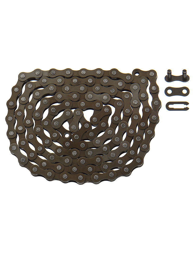 Цепь C410TP 1/2"x1/8" 112зв. серая тефл. хром. покрыт. в коробке с замком 1скор./BMX CLARKS