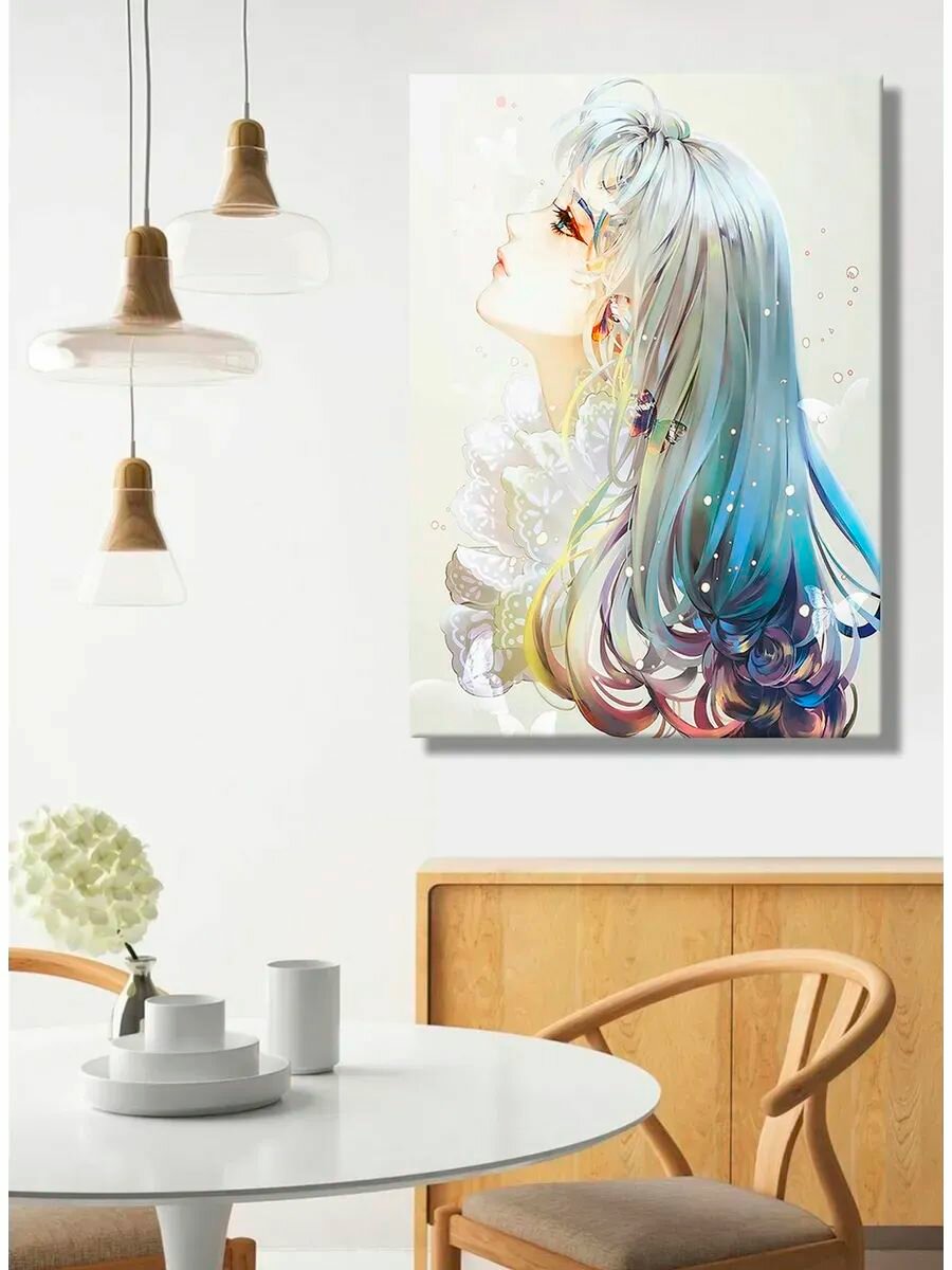 Картина "Бабочки в волосах", галерейная 30х40см 1шт.