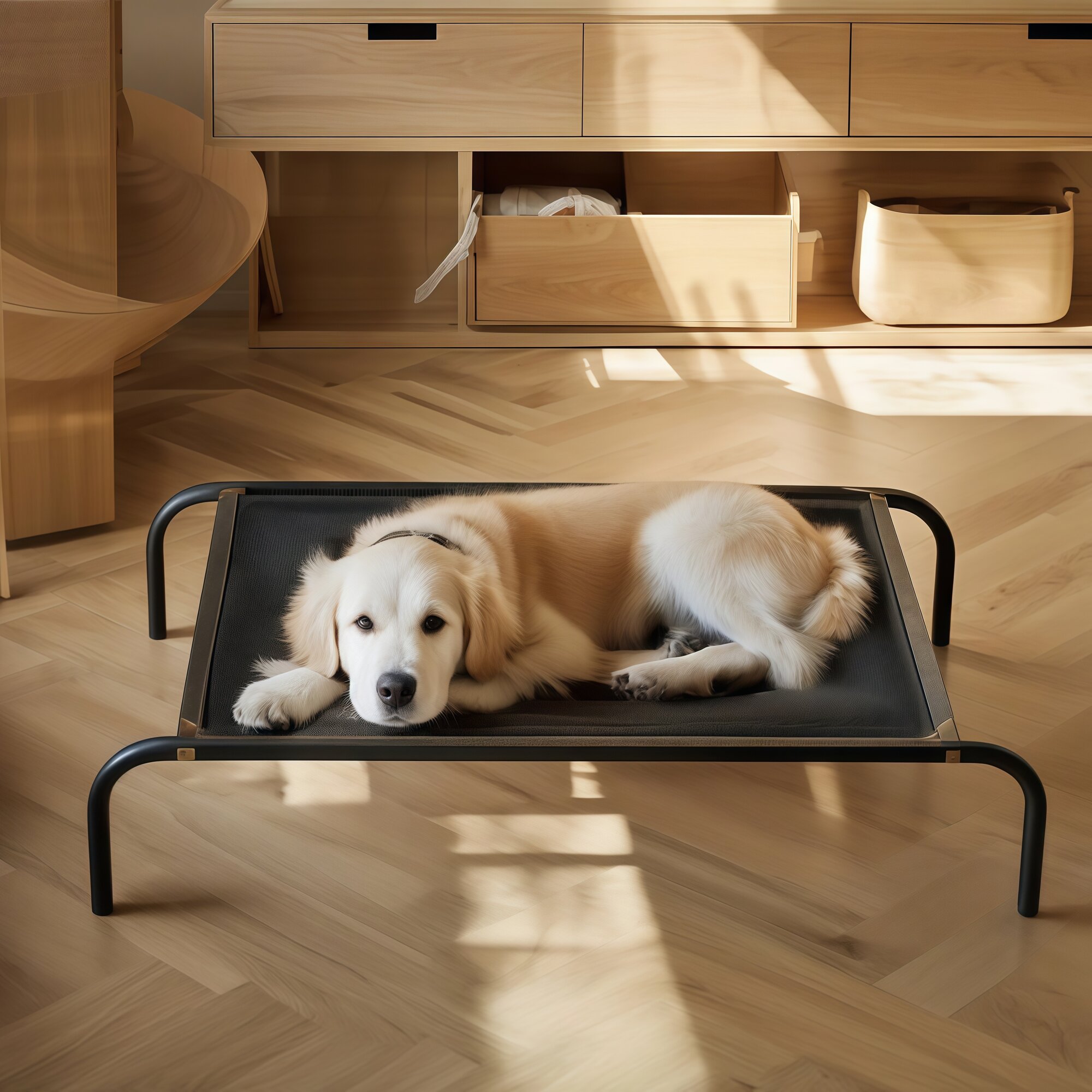 Лежанка-гамак для собак и кошек сохраняет тепло зимой и прохладу летом. Прекрасный подарок вашему любимцу.