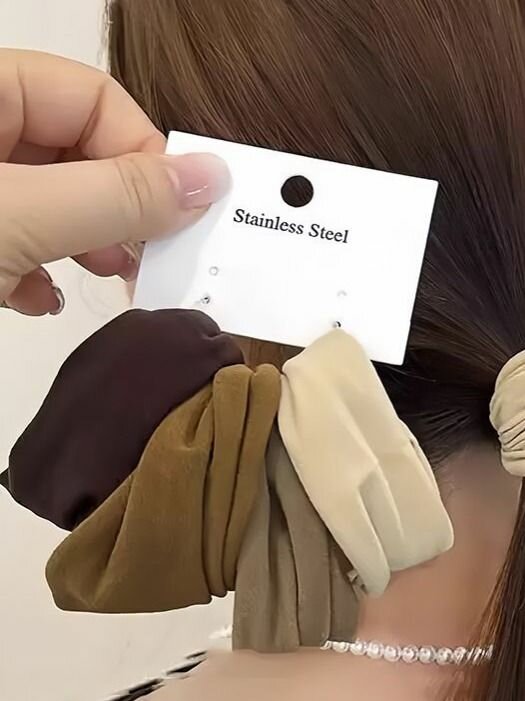 Резинка для волос браслет бесшовная для пучка и хвоста, суперэластичная широкая текстильная для повседневного стиля