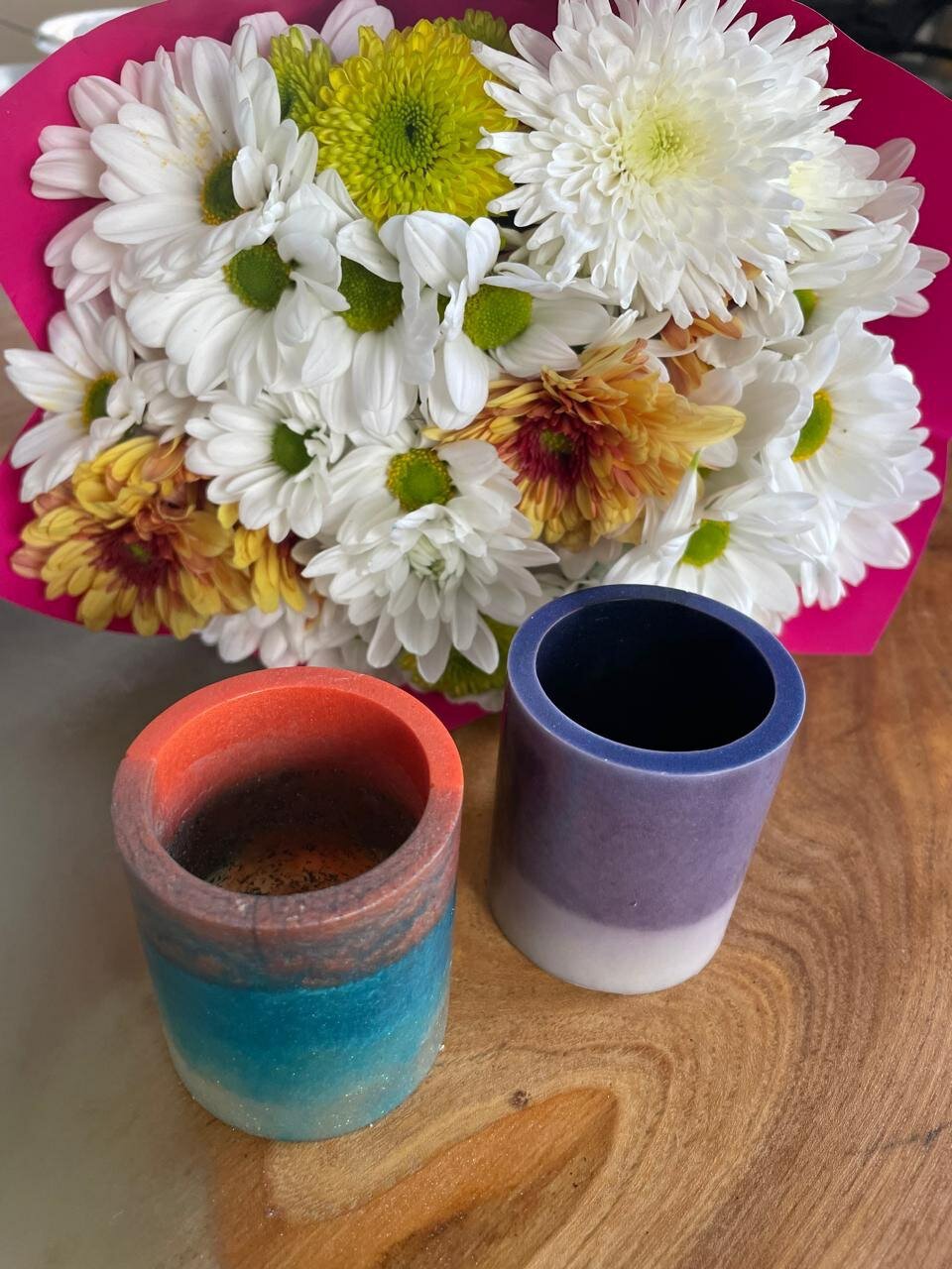 Молд для заливки эпоксидной смолы, силиконовая форма цилиндр малый для гипса и бетона.