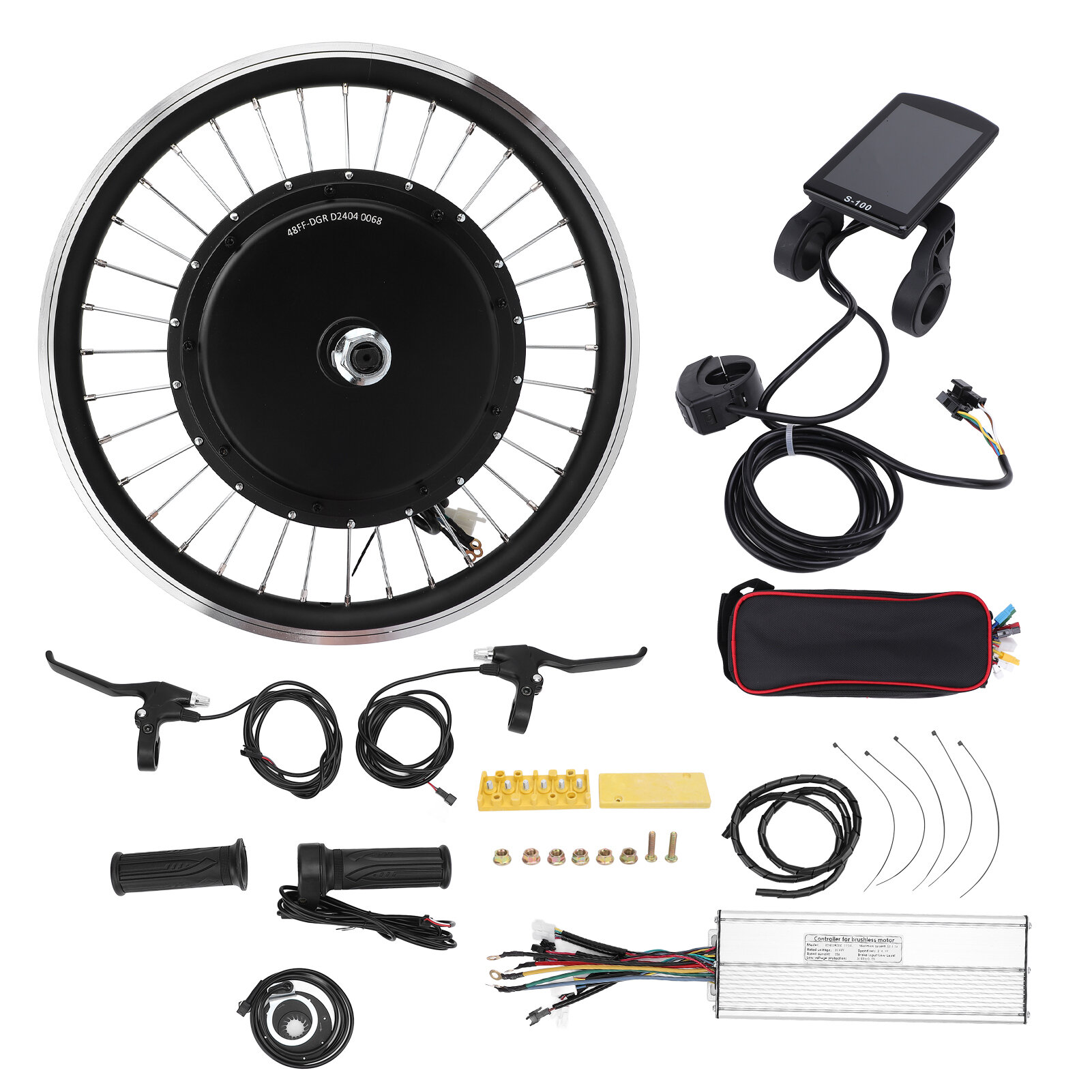 Задний мотор-колесо 48V 2000W 20in, комплект с дисплеем S-100, ручкой газа и датчиком скорости
