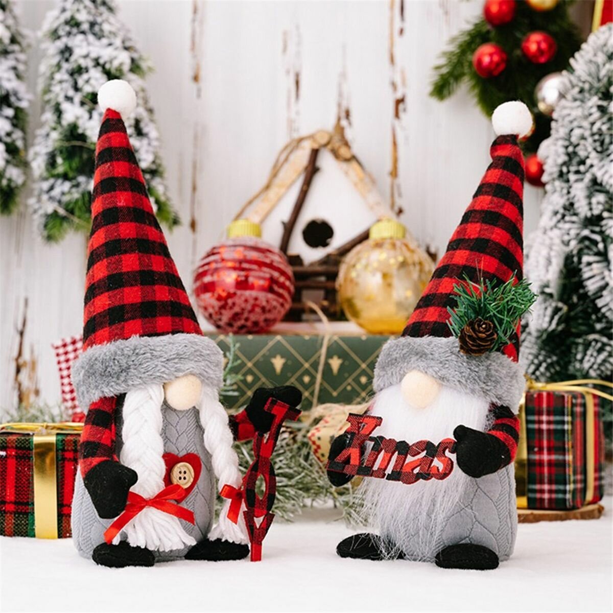 Asblyjos-Рождественские гномы, 2 плюшевые фигурки ручной работы, шведские скандинавские плюшевые куклы