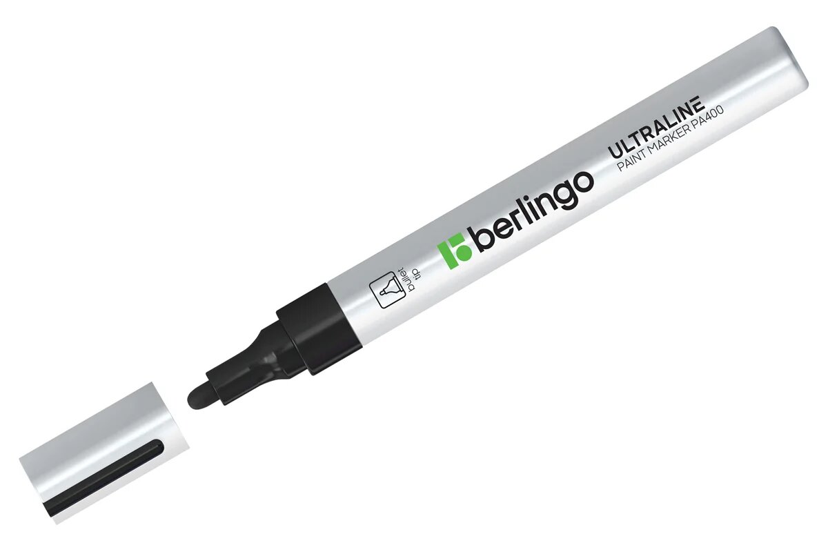 BERLINGO PA400 черная маркер-краска нитро-основа 2-4 мм BMk_02101 для металла и дерева