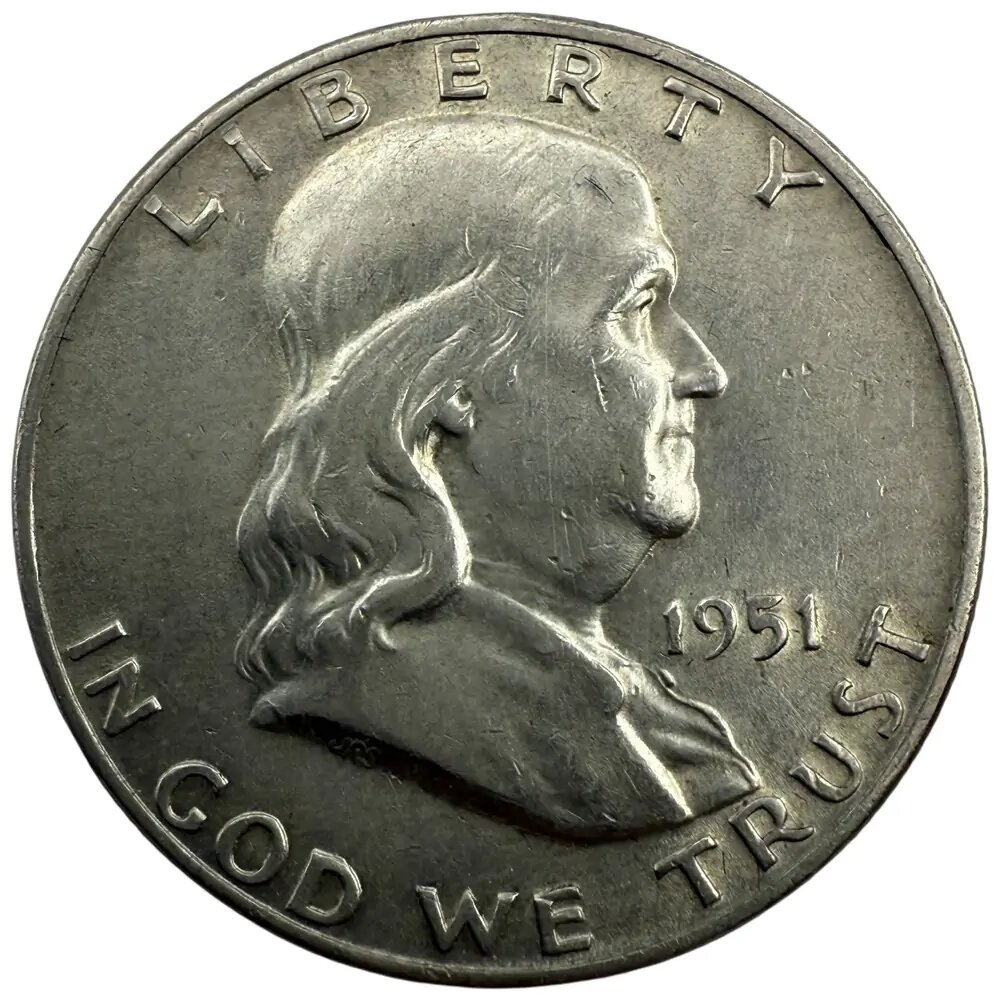 США 50 центов (1/2 доллара) 1951 г. (Полдоллара Франклина)