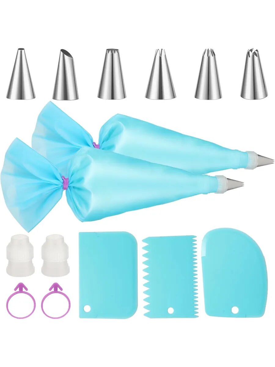 Многоразовый набор кондитерских мешков и насадок