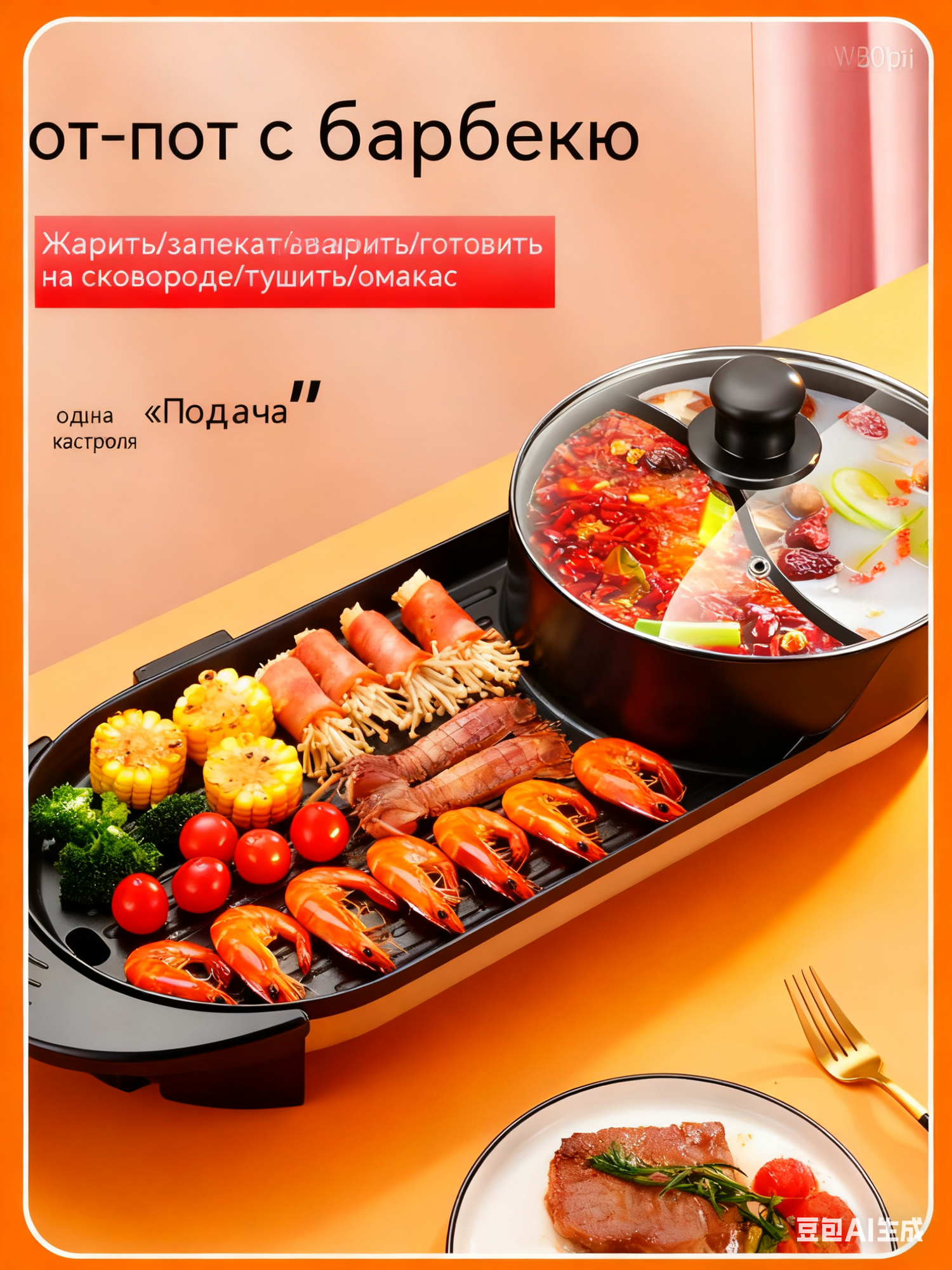 Hot pot китайский хого и барбекю китайская сквородка