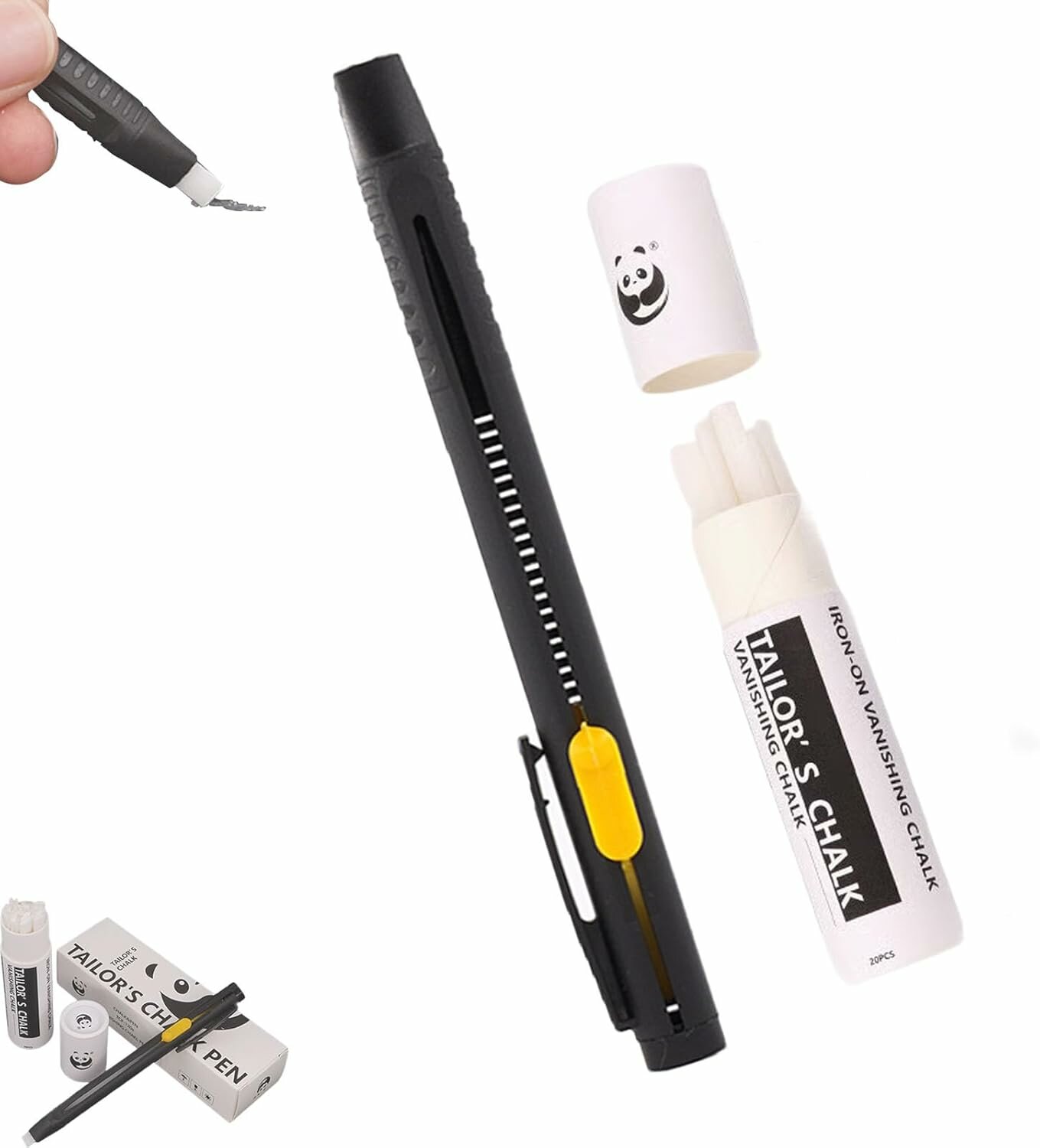 Огромный маркер ткани для шитья, вышивки, стегания, стиражаемой ручки с заменой маркера, подходящего для хлопка, вязаных тканей, инструментов для швейного рука (1 ручка 20 Премиум пополнения)