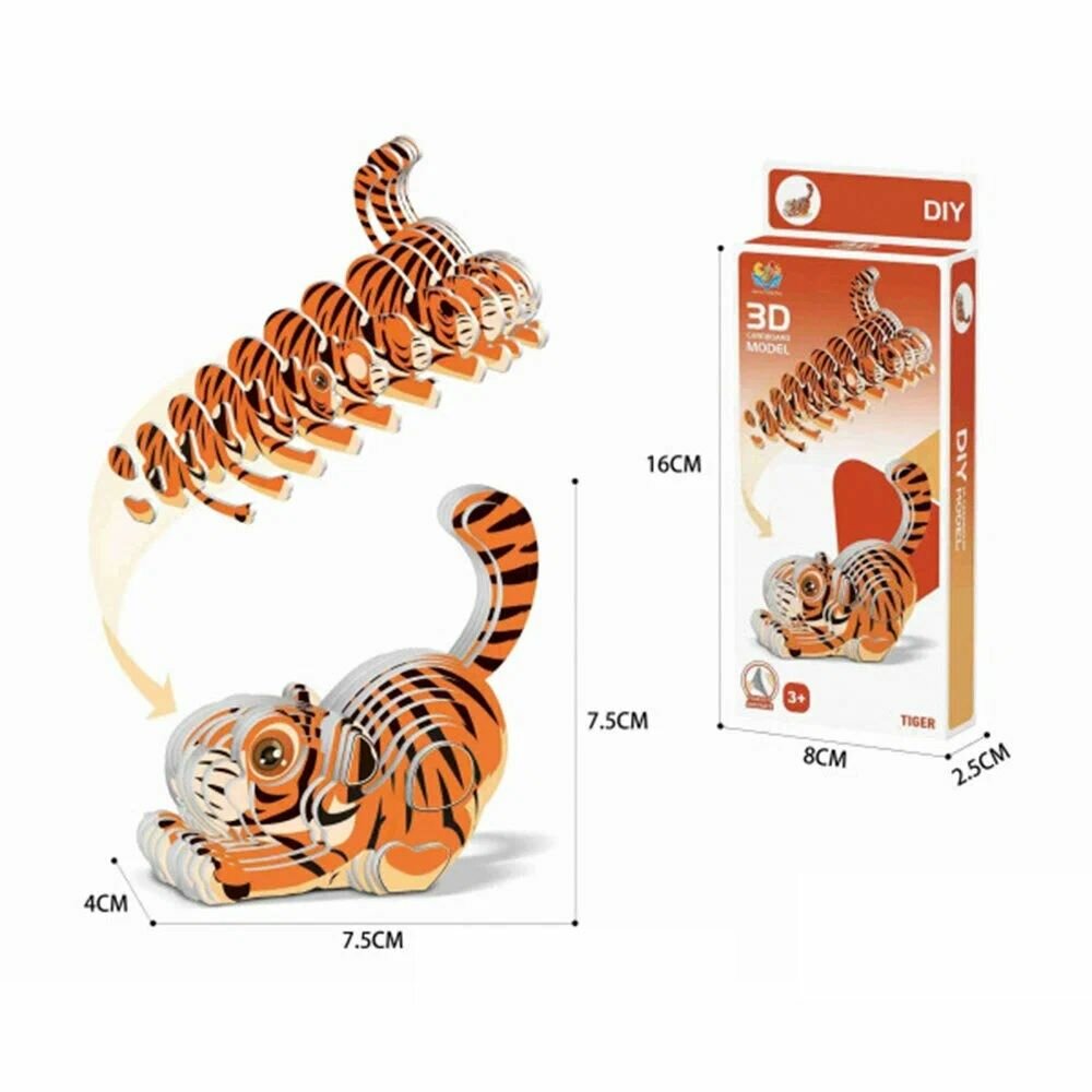 Конструктор 3D картон "Тигр" в коробке