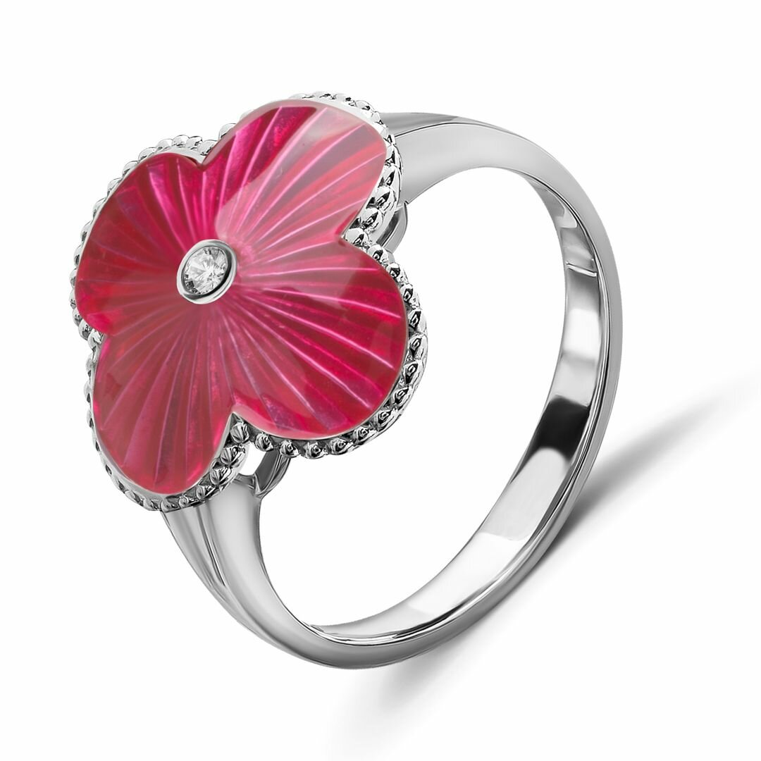 Кольцо, серебро, 925 проба, бриллиант