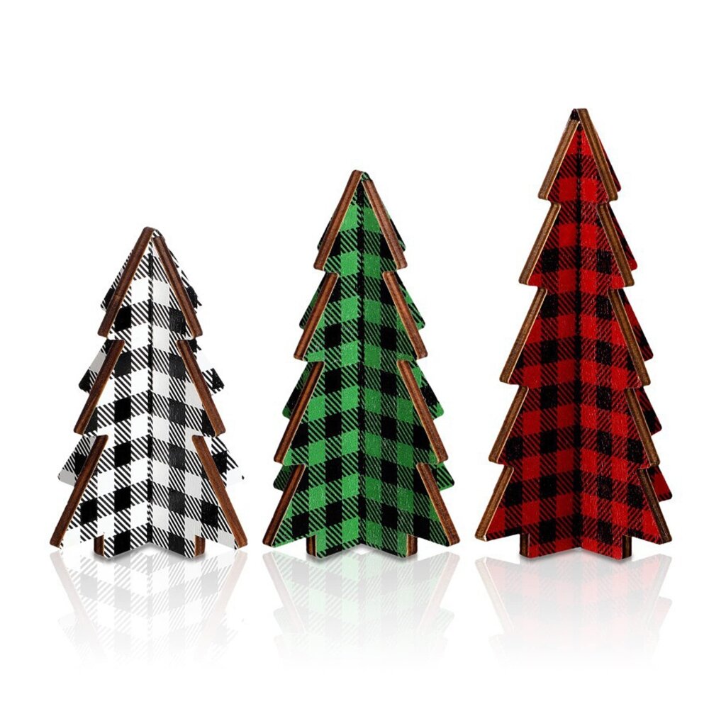 3 предмета рождественского украшения деревянный рабочий стол Рождественская елка в стиле кантри фермерский дом деревянное рождественское украшение-A