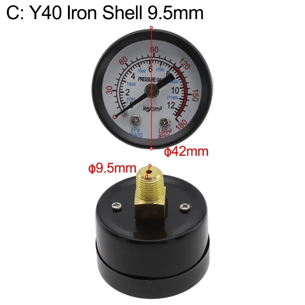 Манометр Y40 Iron Shell 0-180PSI