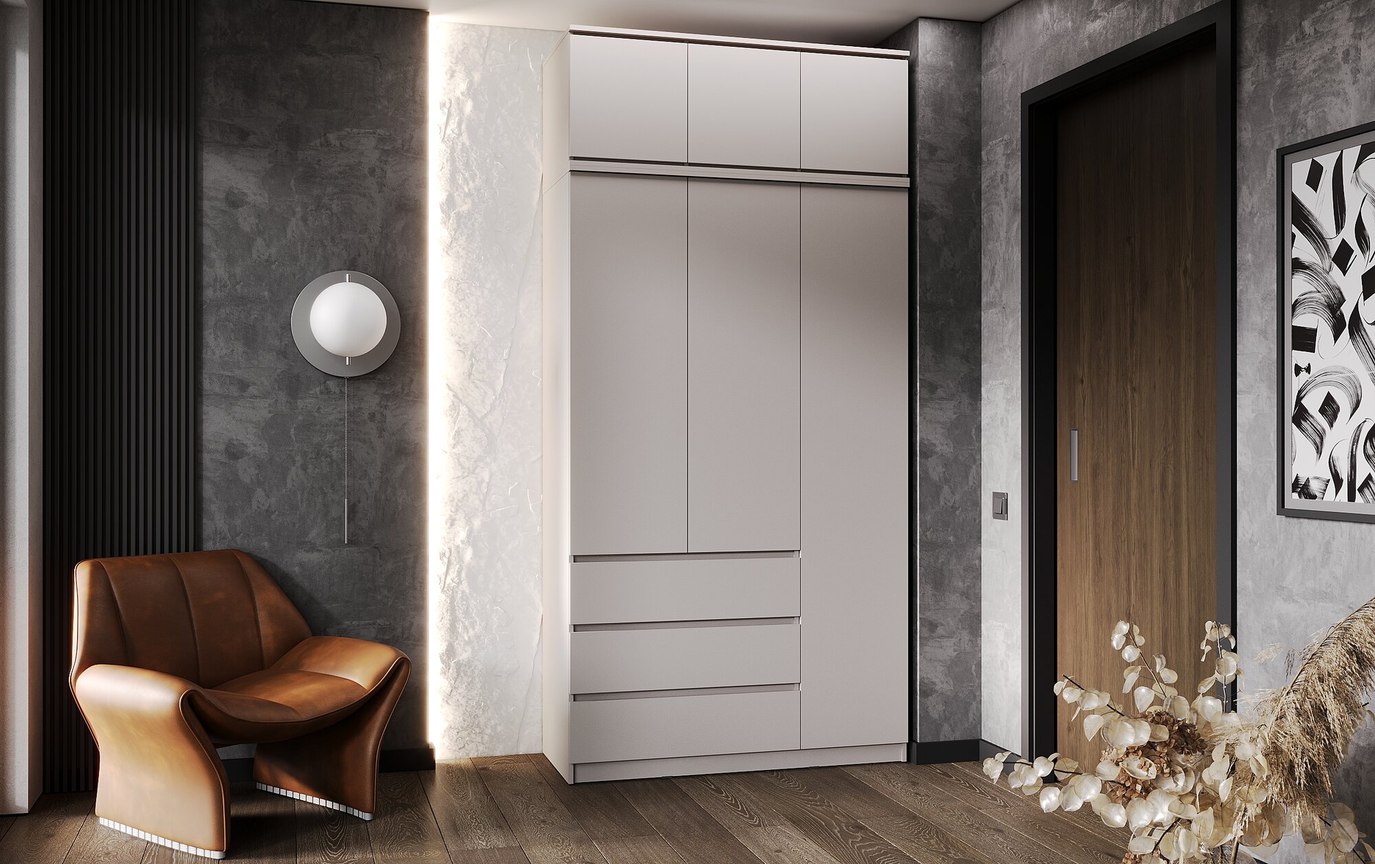 Шкаф МиФ "Челси", трёхстворчатый, универсальный, 120х51х202 см