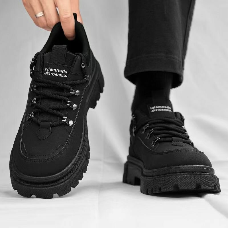 Мужская рабочая обувь Martin, осень 2025 г, чёрный цвет, британский стиль, рабочая одежда, повседневная, защитная обувь для мужчин